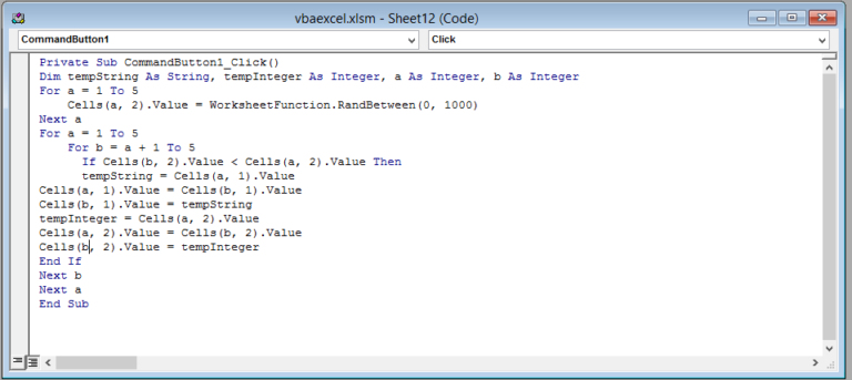 Vba Code to Sort Data - Best Excel Tutorial