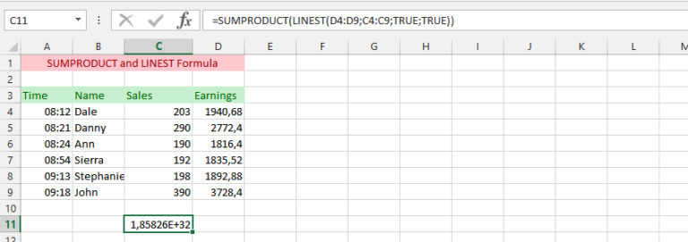 How To Use Linest Function In Excel Best Excel Tutorial