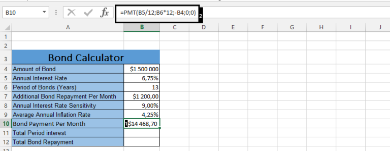 How to Create Bond Repayment Calculator - Best Excel Tutorial