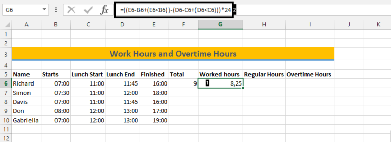 How to Calculate Overtime Hours in Excel - Best Excel Tutorial