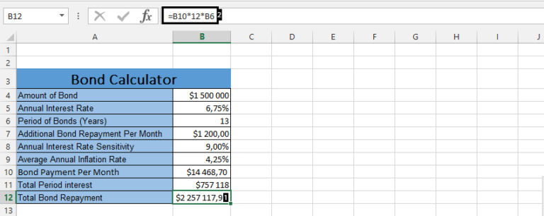 How to Create Bond Repayment Calculator - Best Excel Tutorial