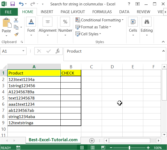 Search For String In Column Best Excel Tutorial