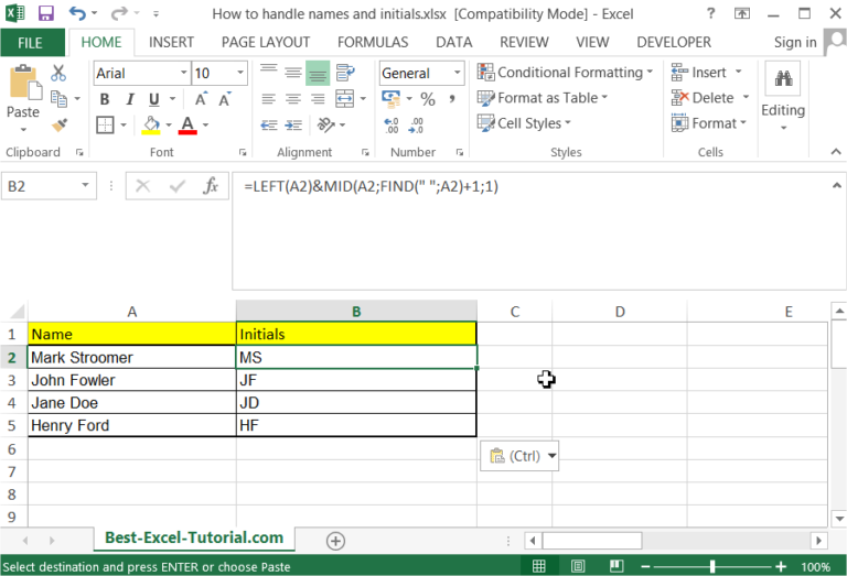 How to Write Name with Initials - Best Excel Tutorial